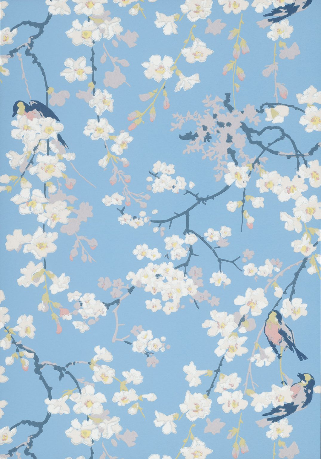 Massingberd Blossom Pale Blue Little Greene Wallpaper - Avace